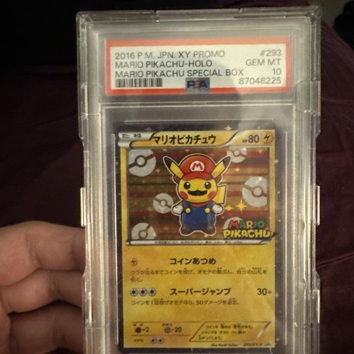 PSA 10 Pokemon Card Mario Pikachu Special Box Promo 293/XY-P 2016 ...