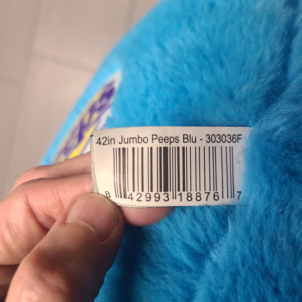 Jumbo Peeps 42" Easter Bunny Plush Blue Giant Stuffed Toy Pillow Jumbo ...