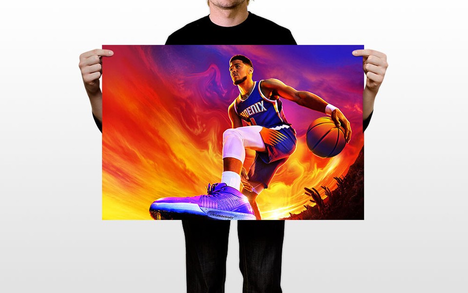 Devin Booker Basketballer Phoenix Suns Team Painting Wall Decor ...
