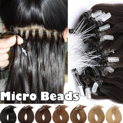 0.5G/S Micro Ring Link Micro Beads Loop Tip Hair Extensions 100% Remy ...