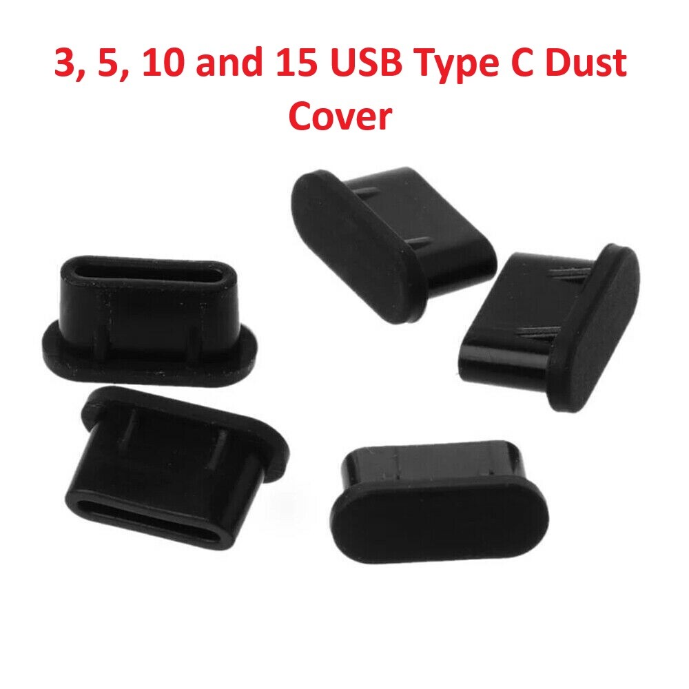 3, 5, 10 and 15 x USB Type C Dust Cover Plug - Hard Plastic (Dispatched ...