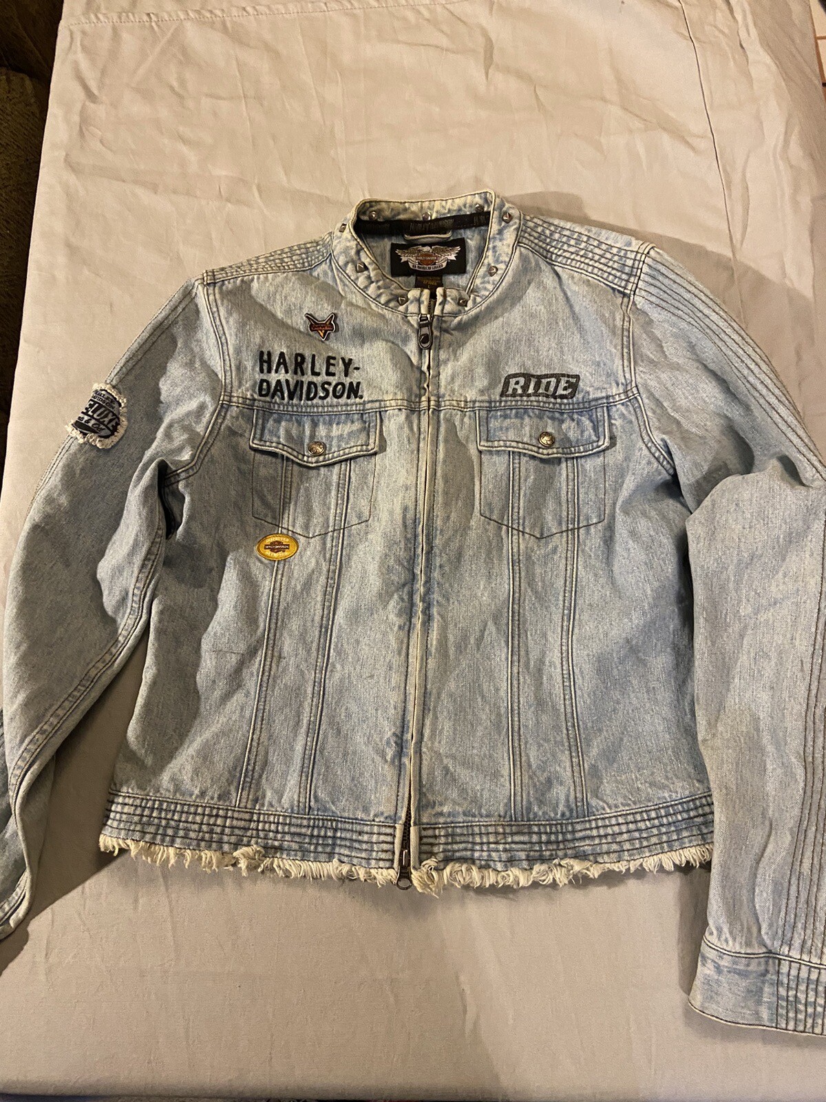 Genuine Harley Davidson Women’s Denim Jacket Size Lar… - Gem