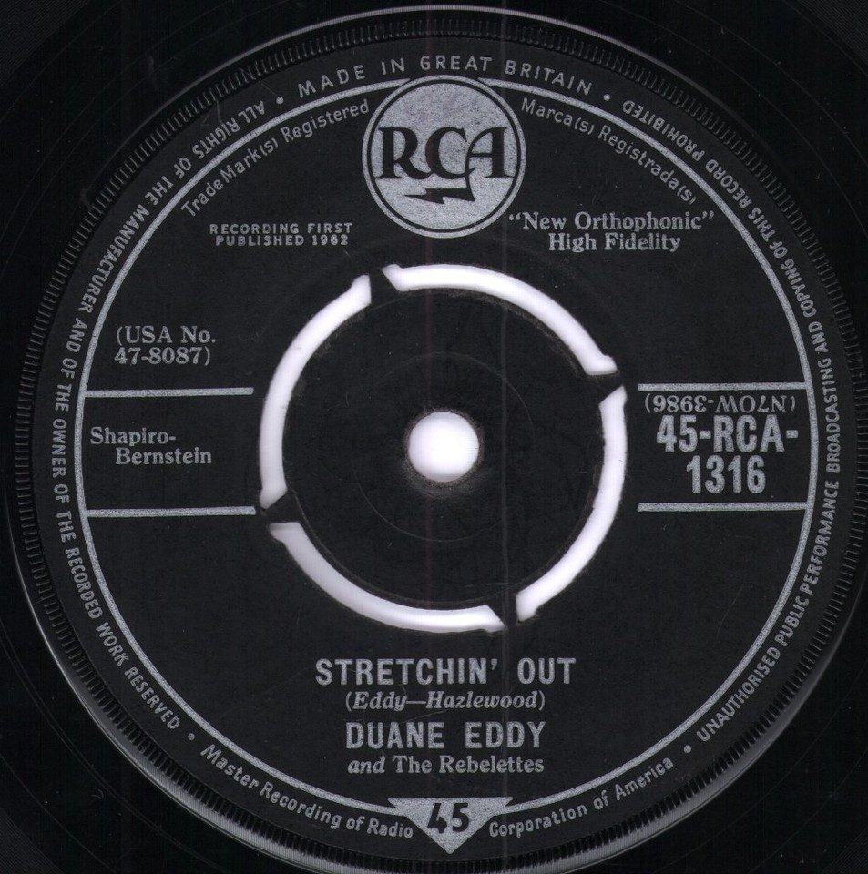 Duane Eddy Dance With the Guitar Man 7" vinyl UK Rca 1962 four prong ...