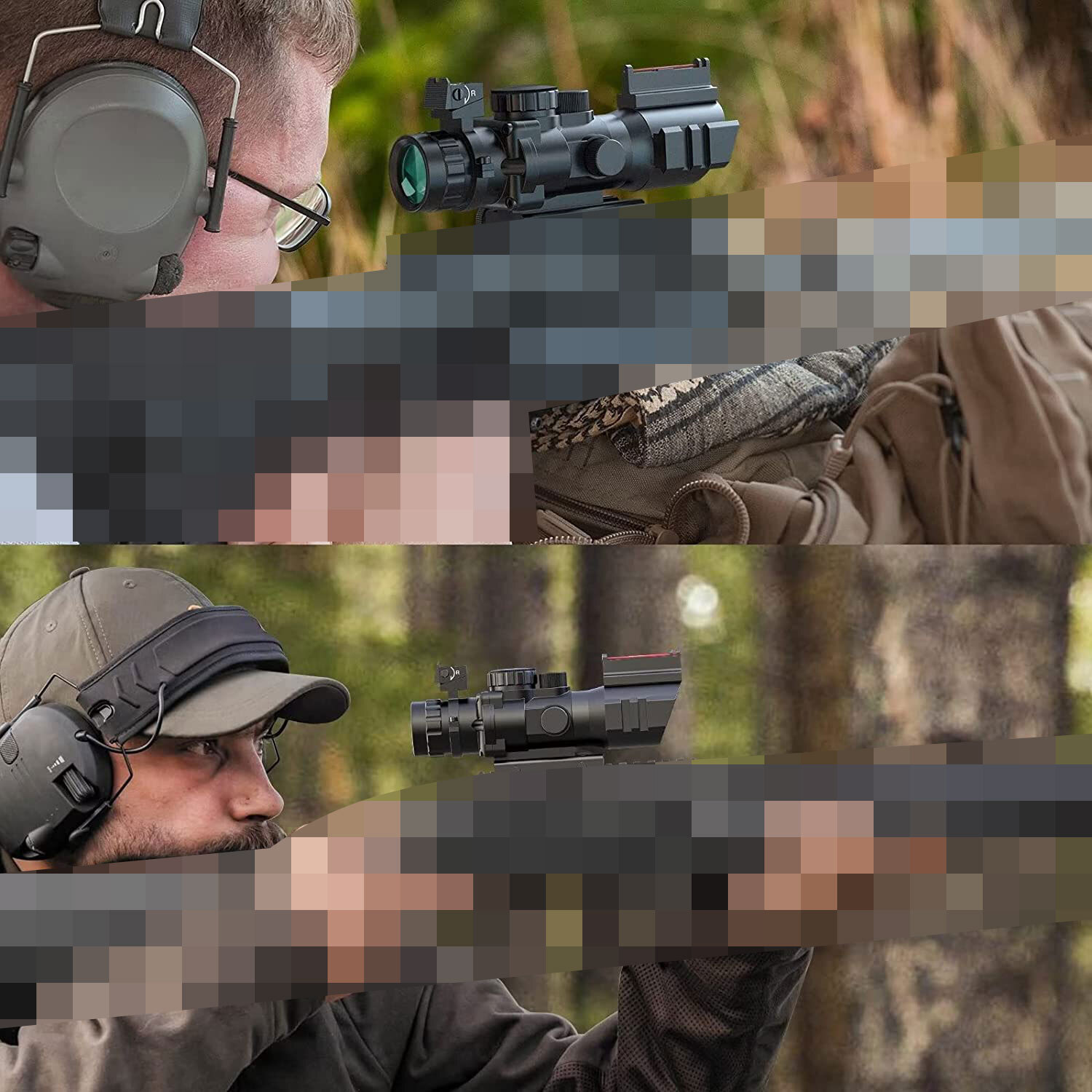 NEW ACOG 4X32 Rifle Scope R/G/B Tri-illuminated Recticle & Red Fiber ...