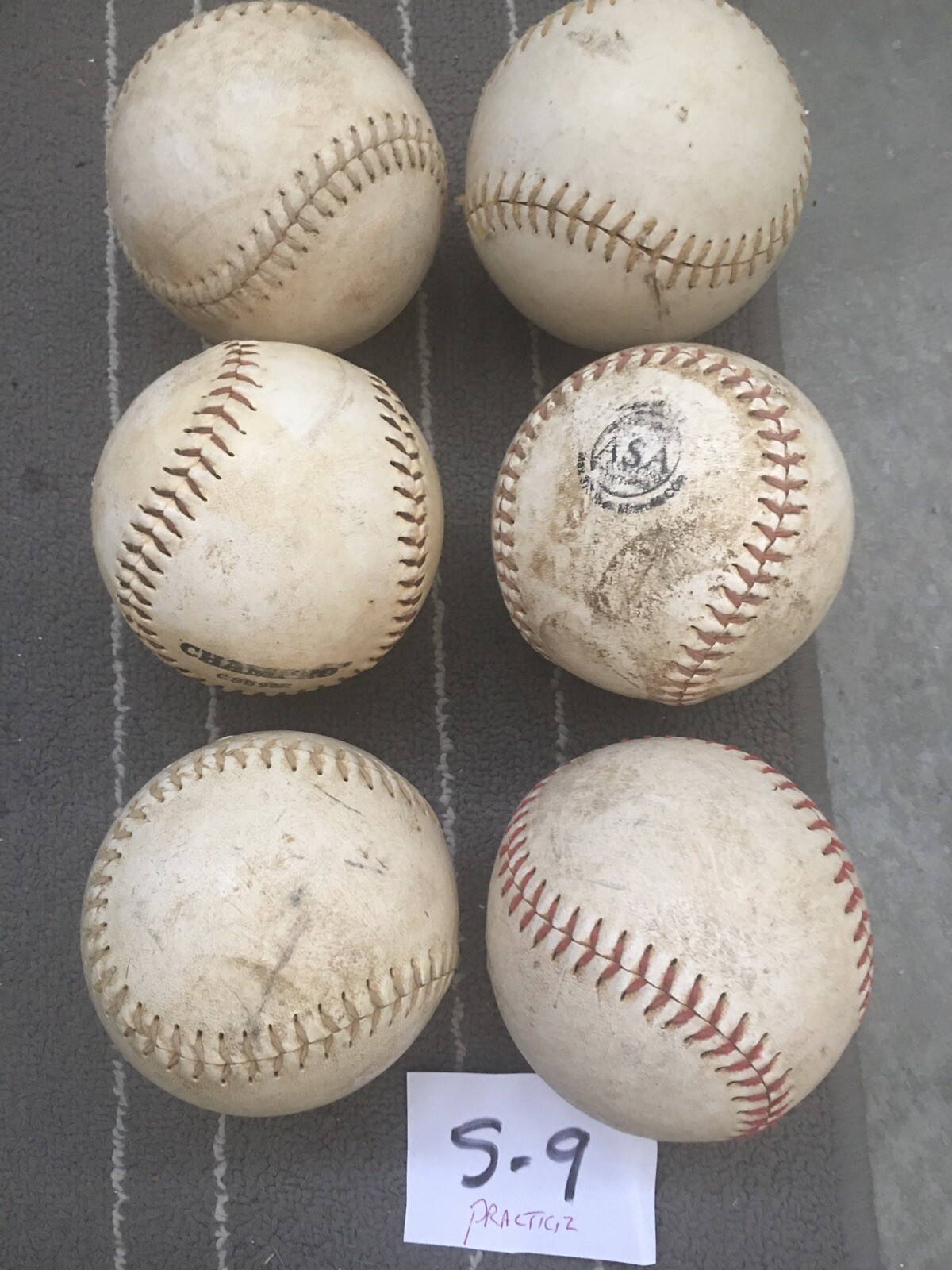 6x Used Leather Practice Softballs 12 Inch Softball * see Photos .. | eBay