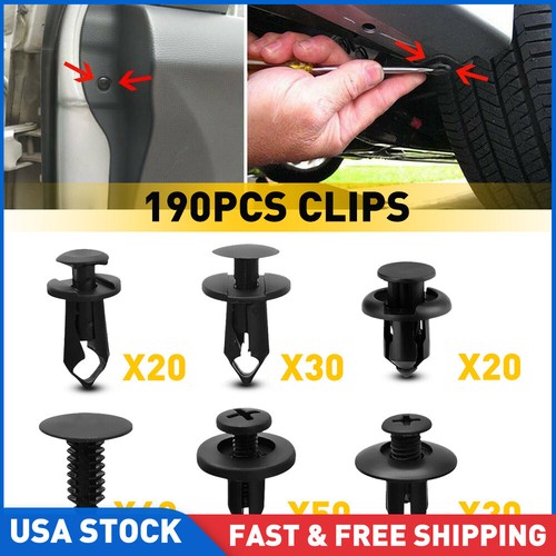 190X Car Body Fastener Plastic Trim Clips Push Rivets Auto Panel Fender ...