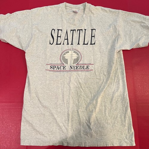 VINTAGE Space Needle T-Shirt XL Heather Gray Tee 90s FOTL Single Stitch ...
