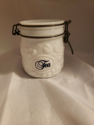 Vintage Wheaton Fine Glassware Tea Milk Glass Canister | eBay