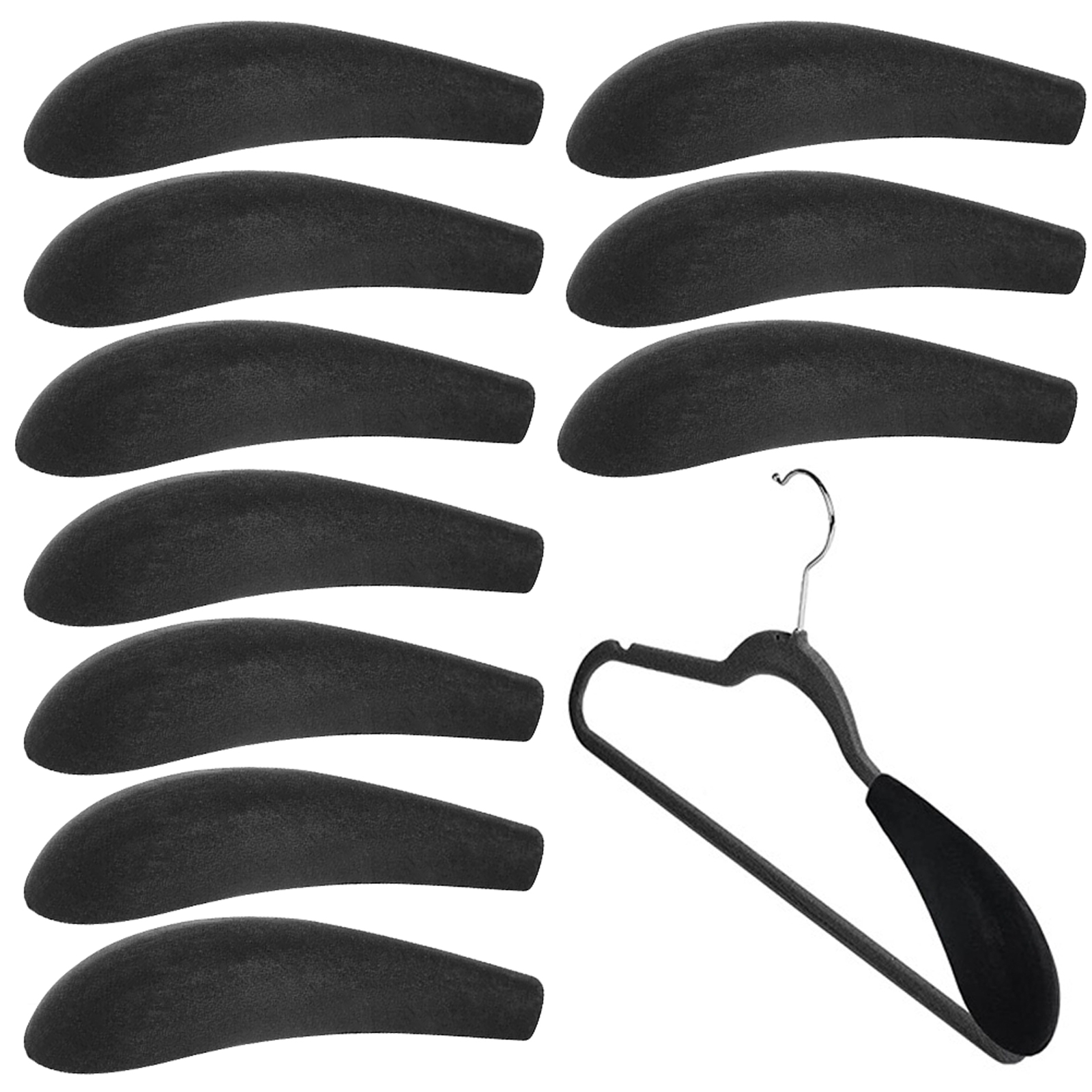 10pcs Soft Velvet Clothes Forms Protector Hanger Shoulder Pad Support ...