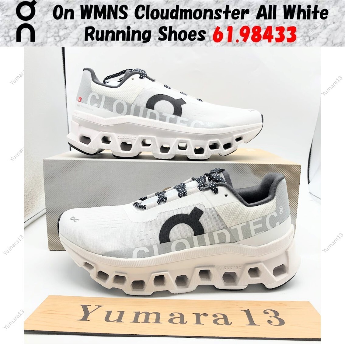 On WMNS Cloudmonster All White Running Shoes 61.98433 On WMNS Cloudmonster All White Running Shoes 61.98433