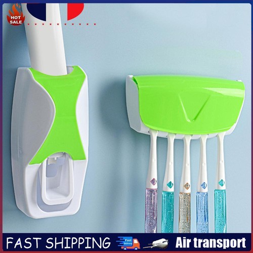 Wall-mounted Toothbrush Toothpaste Holder Punch-free for Wall Ceramic ...