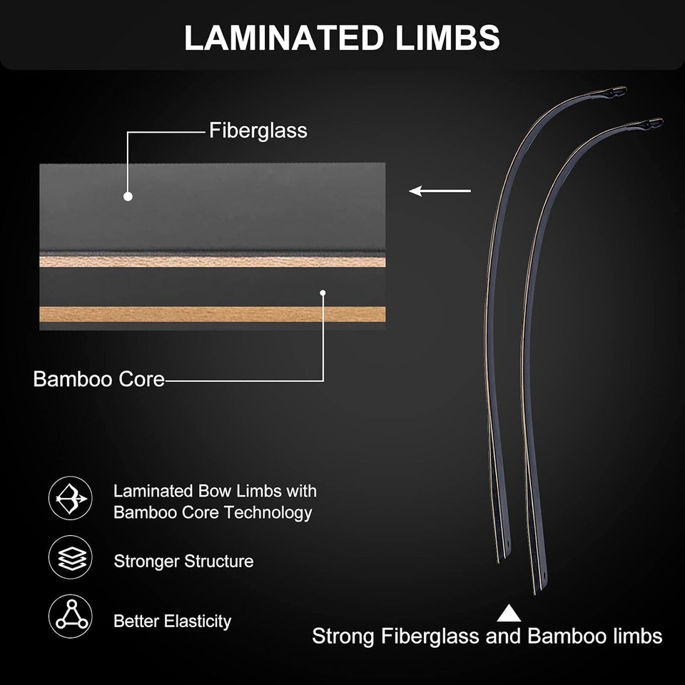 Hunting Bow Archery Takedown Bow Recurve Bow Laminated Limbs Bow Right ...