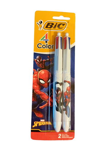Bic Marvel's Spider-Man 4 Color Ball Pens 2 Pack Retractable Medium ...