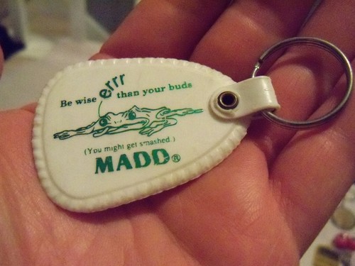 Vintage Madd Key Chain Be Wise ERRR than your buds Smashed Frog Green ...