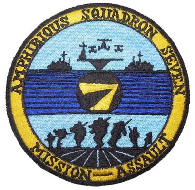 Original Vietnam War US Navy Amphibious Squadron Seven CPR-7 Patch J47 ...