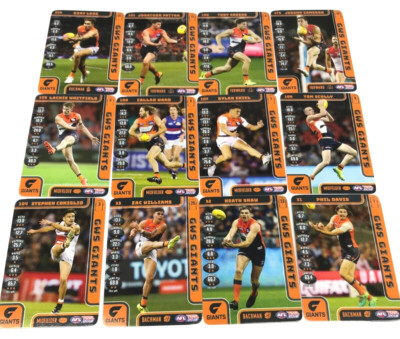2018 AFL Teamcoach Trading Card Base Card Complete Team set GREATER W ...