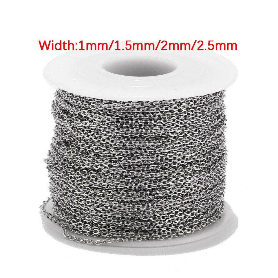 10 meters Stainless Steel Chains 1mm 1.5mm 2mm Link Cable Chains ...