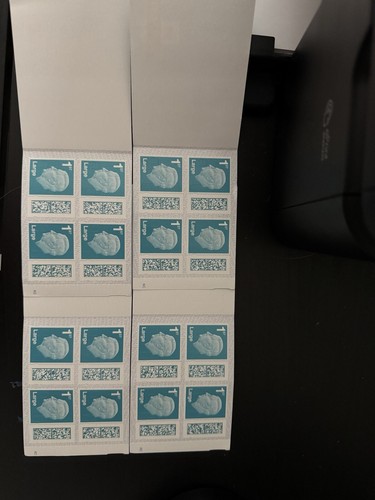 16 x Royal Mail 1st Class Large Letter Stamps Barcoded (4 books of 4 ...