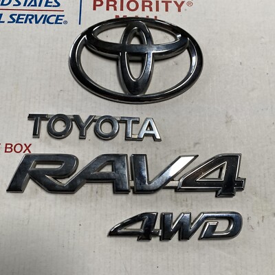 2006-2012 Toyota RAV4 4WD Rear Gate Chrome Emblems 2006-12 OEM