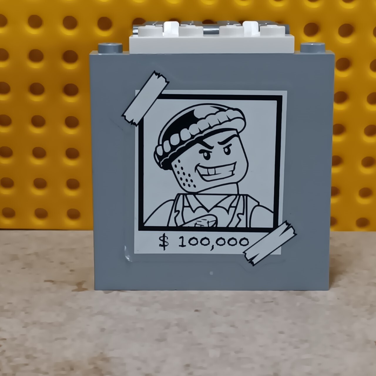 LEGO Wanted Poster 100K Reward ESCAPED Prisoner Wall Hinge Platform ...