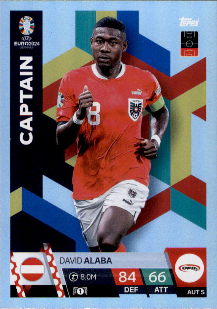 Topps EURO EM Germany 2024 Trading Card AUT 5 - David Alaba - Captain ...