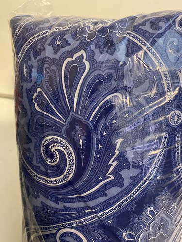 Vtg Ralph Lauren Queen Bedskirt Dust Ruffle Blue White Damask Putnam ...