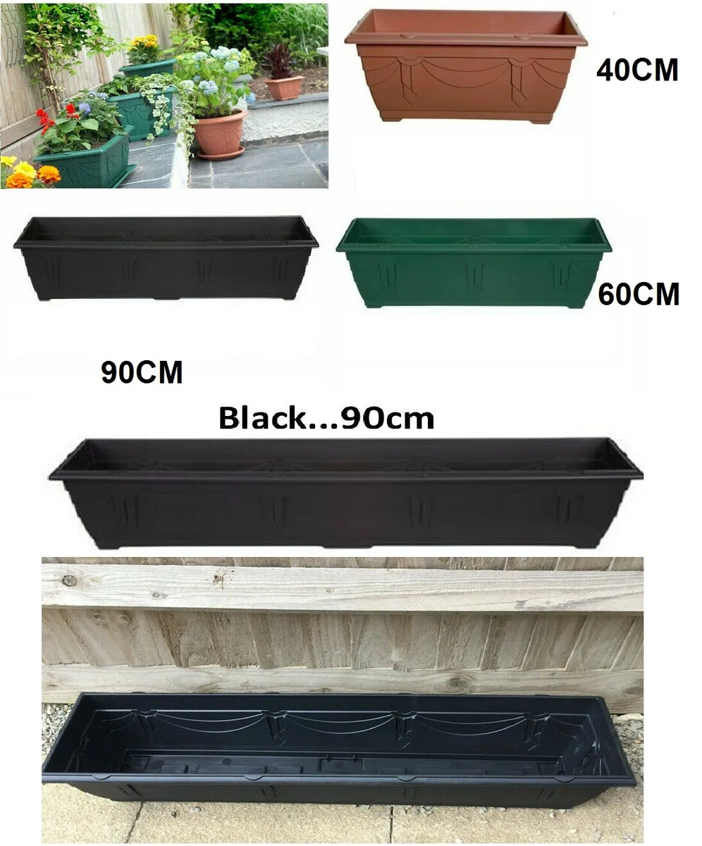 Plant Plastic Planter Boxes Raised Garden Outdoor Plastic Large
