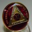 Red Tri Plate Alcoholics Anonymous 11 Year AA Medallion Coin Chip Token ...
