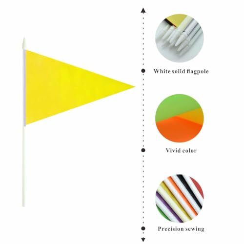 12 Pack Pennant Stick Flag Small Mini Triangle Blank Solid Color Hand ...