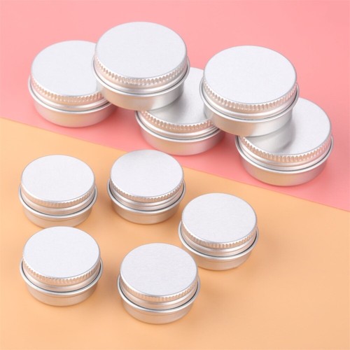 5pcs Aluminium Empty Cosmetic Pot Jar Tin Container Silver Sample ...