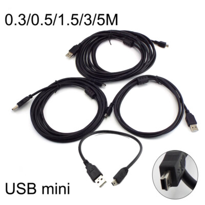 Mini USB charging Data Sync Cable wires 5V 0.3/0.5/3/5M For Car MP3 MP4 ...