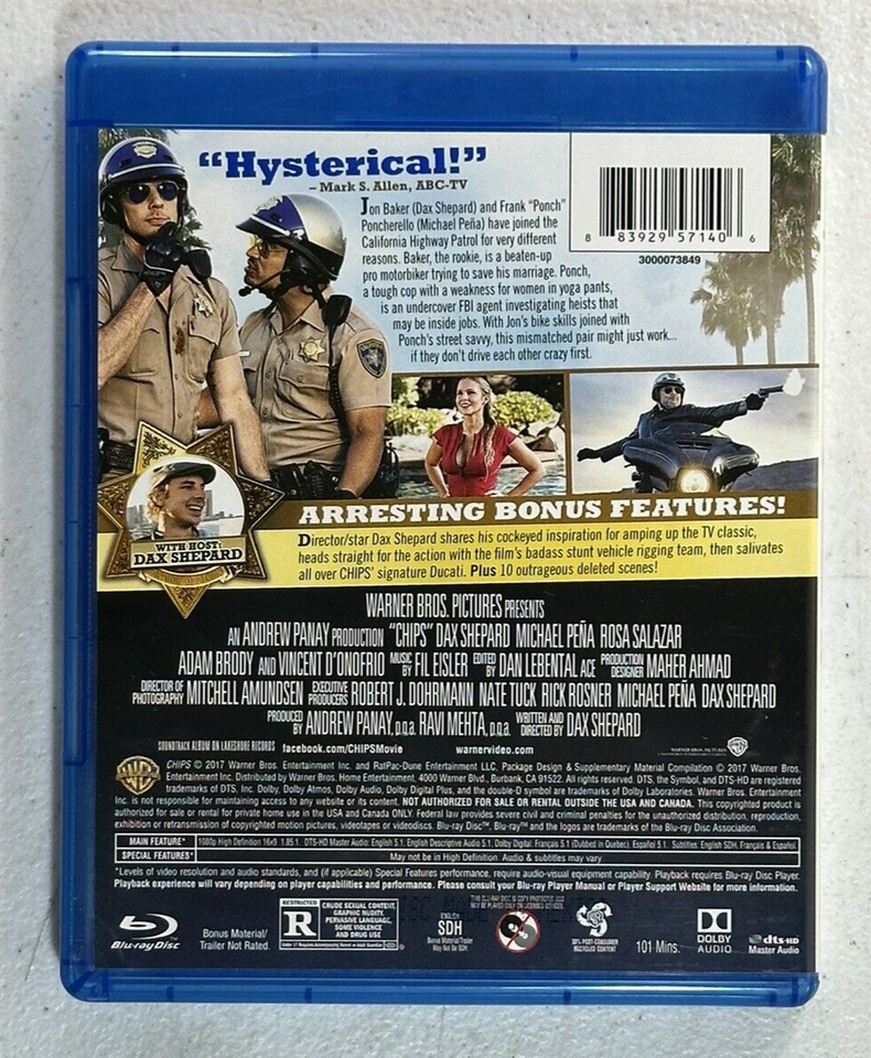 CHiPs (Blu-ray/DVD, 2017) 883929571406| eBay