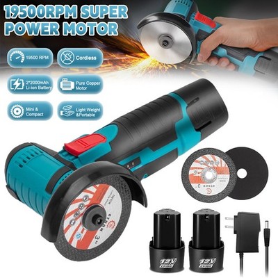 Mini cordless angle grinder polishing and cutting machine+2 battery ...
