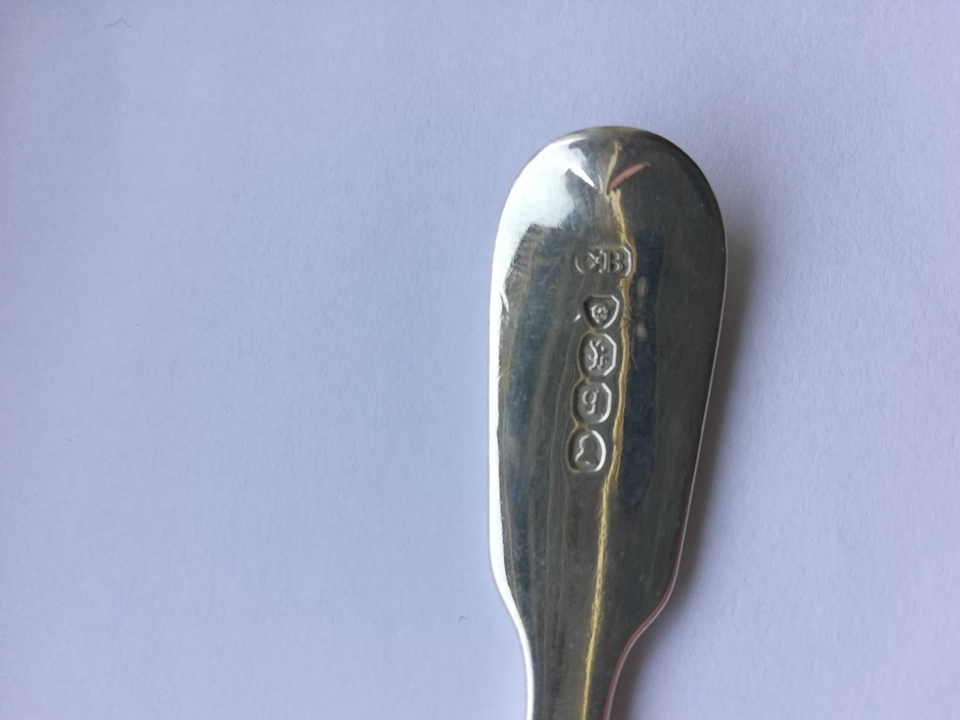 1830 GEORGIAN SUGAR LOAF SILVER FIDDLEBACK SPOON by (C.B) CHARLES ...