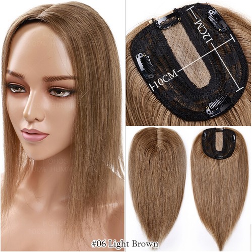Clip In 100% Real Human Hair Topper Top Hairpiece Toupee Wig With Bangs ...