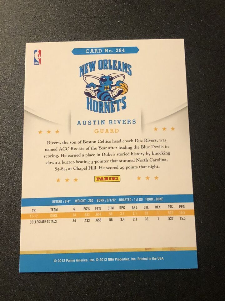 2012-13 NBA Hoops Austin Rivers #284 Rookie RC | eBay