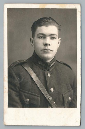 German Soldier w Slicked-Back Hair RPPC Antique Army Military Photo ...