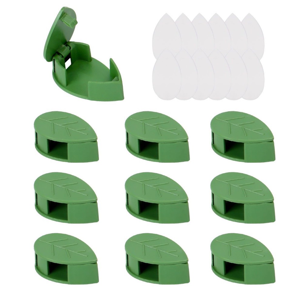 10/50PC Leaf Shape Plant Climbing Wall Clip Sticky Hook Vines Fixing ...