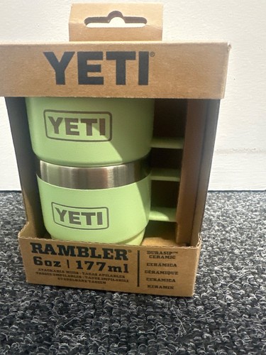 BNIB YETI RAMBLER 6oz 177ML stackable mugs. Durasip ceramic- GREEN- CG ...