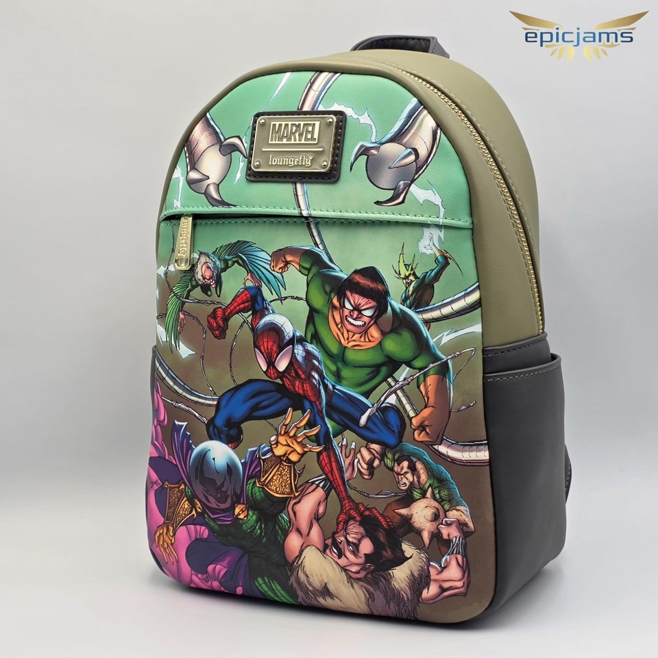Loungefly Marvel Spider-Man Villains Sinister 6 Green Mini Backpack Bag ...