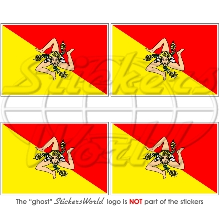 SICILY Sicilian Flag Sicilia ITALY Italian 50mm (2") Vinyl Stickers ...