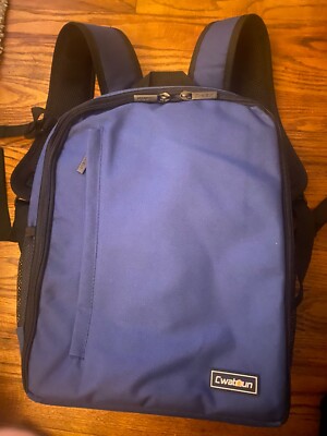 Cwatcun Camera Backpack & Tripod blue DSLR SLR Camera Bag NEW | eBay