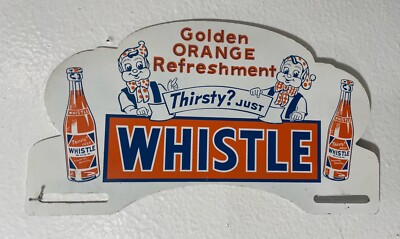 Vintage Whistle Soda Tin Sign With Elves License Plate Topper Rare ...
