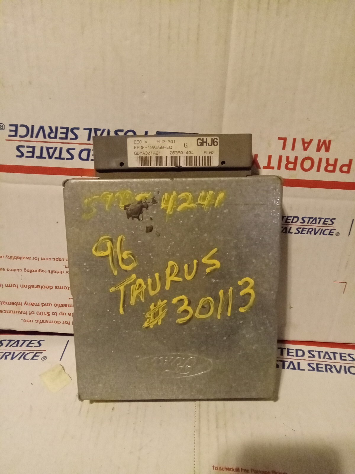 1996 96 FORD TAURUS SABLE ENGINE 3.0L COMPUTER ECU ECM F6DF-12A650-EH ...