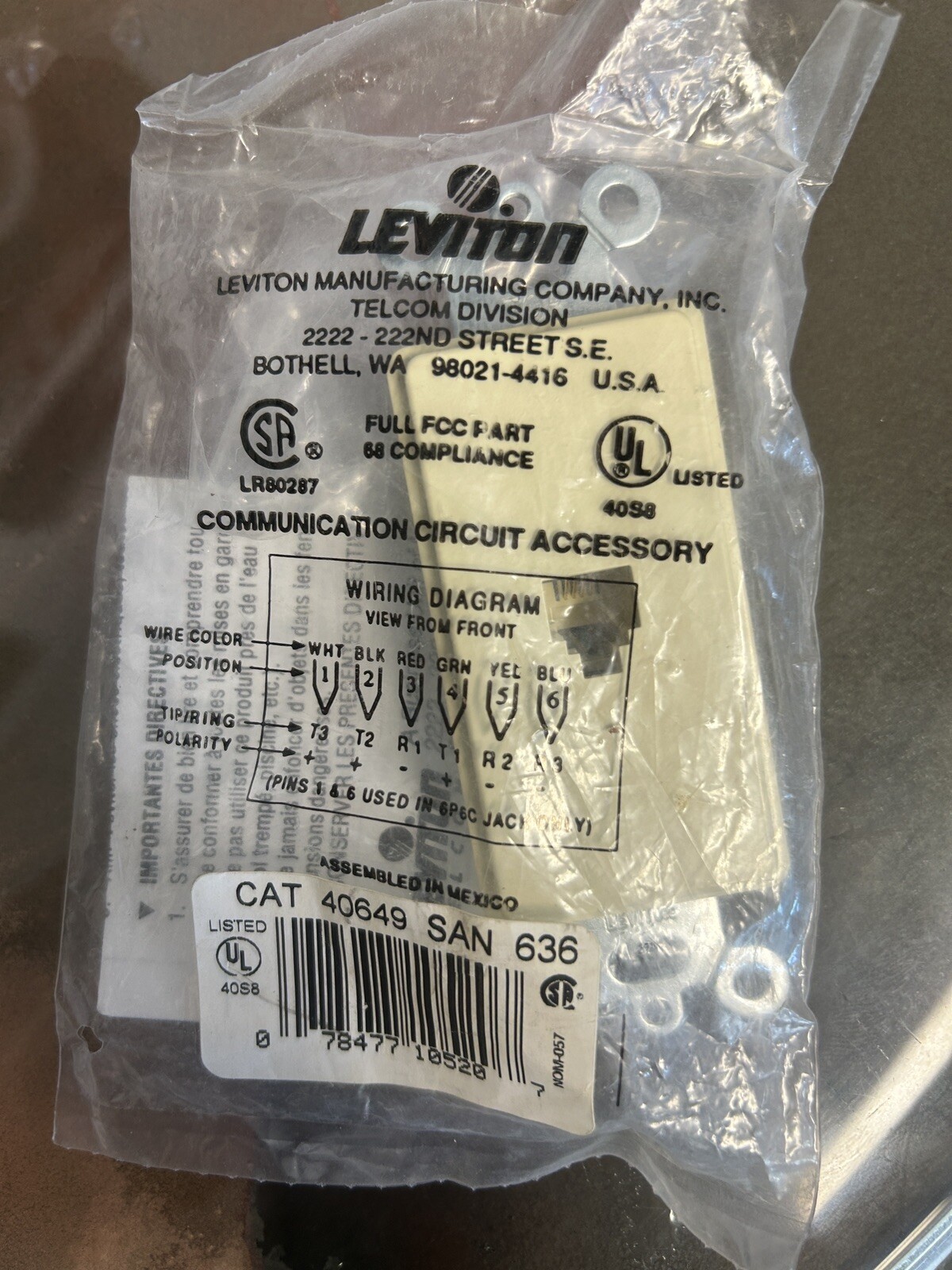 4-Pack Leviton CAT 40649 SAN 636 Modular Jack Insert | eBay