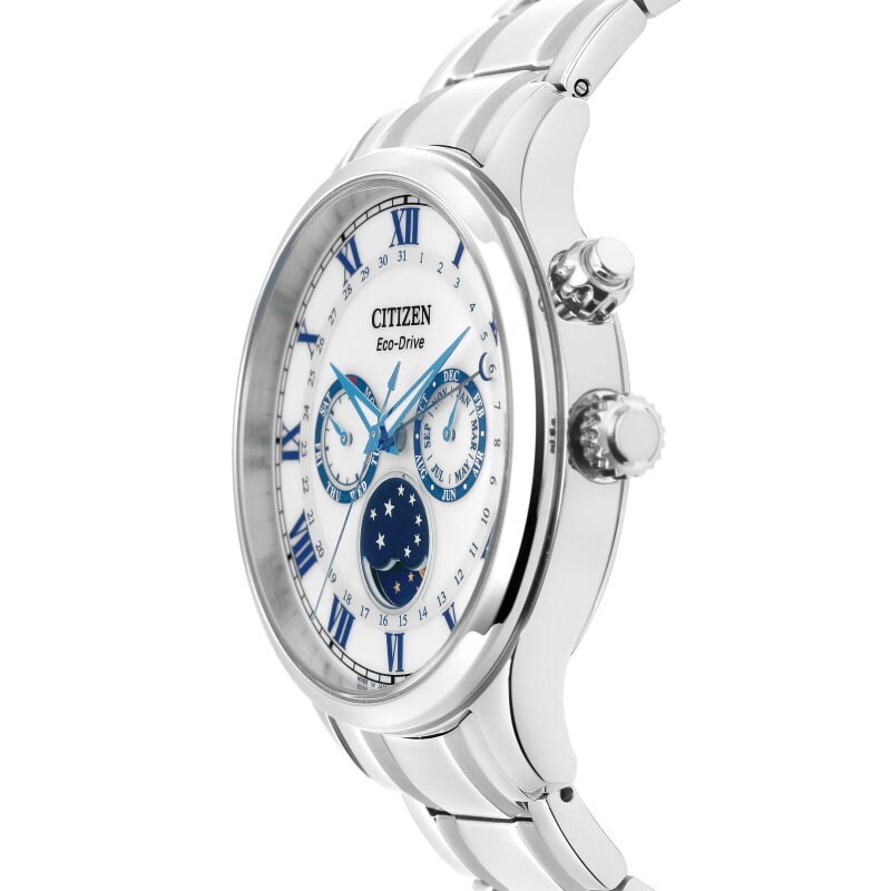 Citizen Eco Drive Moon Phase Stainless Steel Watch 42mm 5ATM for Men ...