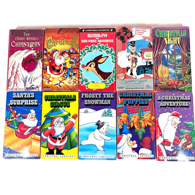 Christmas VHS Lot of 10 Kids Family Vintage Classic Holiday Movie Video ...