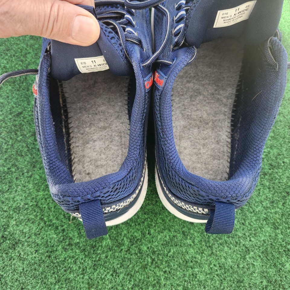 OrthoFeet Men's Extra Wide 11 4E Blue Edgewater Stretch Orthopedic ...