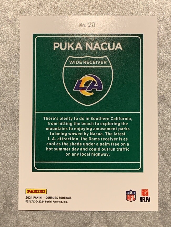 Puka Nacua 2024 Panini Donruss Downtown SSP Regular Size | eBay
