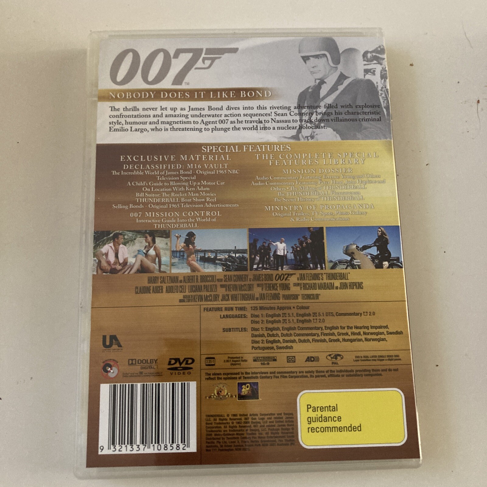 Thunderball (DVD, 1965) 2 disc Special Edition, 007 James Bond Sean ...
